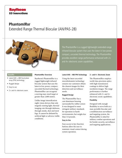 PhantomIRxr Extended Range Thermal Biocular (AN ... - Raytheon