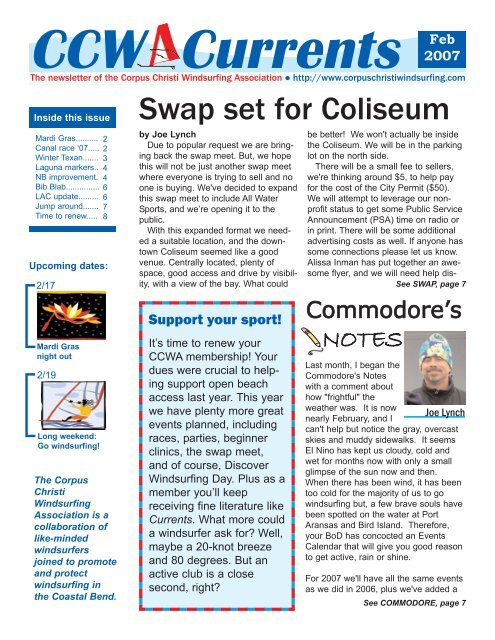Swap set for Coliseum - Corpus Christi Windsurfing Association