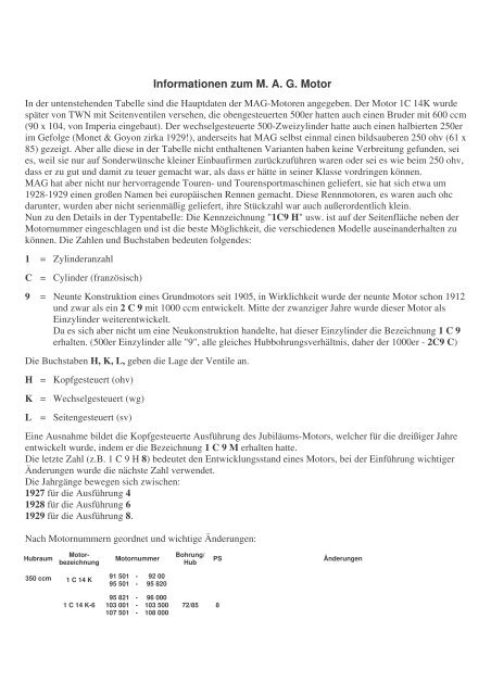 Informationen zum M. A. G. Motor - Standard - Gutbrod