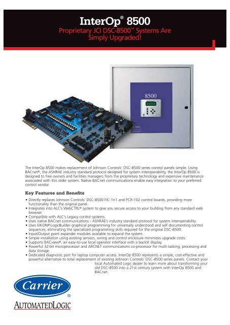 InterOpÂ® 8500 - Carrier.Com.Hk