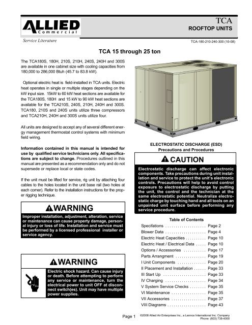 (15-25 TCA) Service Manual - Allied Commercial