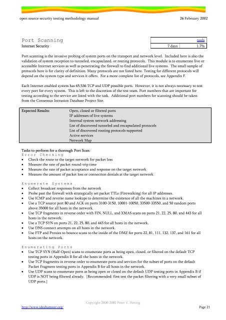 Open Source Security Testing Methodology Manual