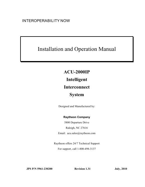 ACU-2000IP Operations Manual - Raytheon