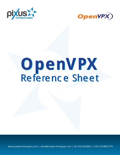 OpenVPX Reference Sheet - Pixus Technologies