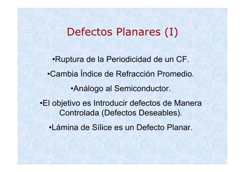 Defectos Planares (I)