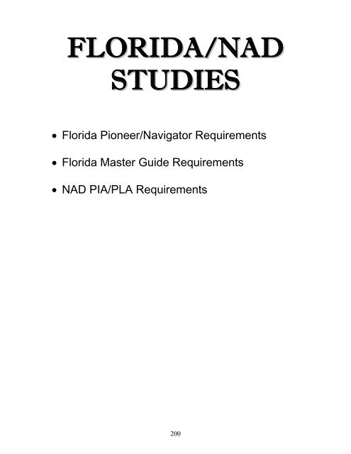 Pathfinder Leadership Award (PLA) Candidate Application - Florida ...
