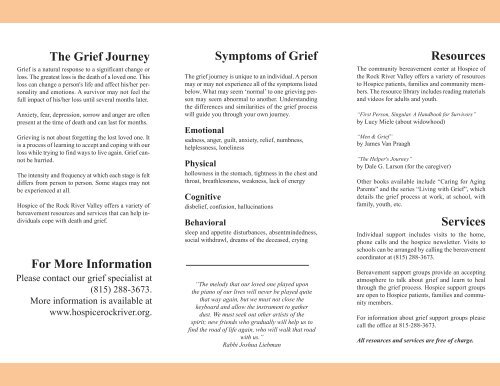 Bereavement Brochure:Layout 1.qxd - Hospice of the Rock River ...