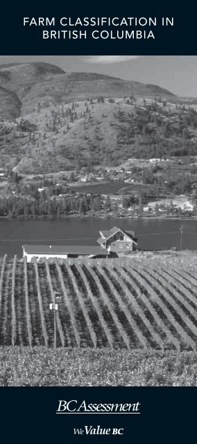 FARM CLASSIFICATION IN BRITISH COLUMBIA - BC Assessment