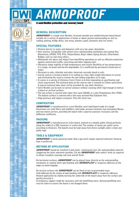 ARMOPROOF - dwi dermabit waterproofing industries