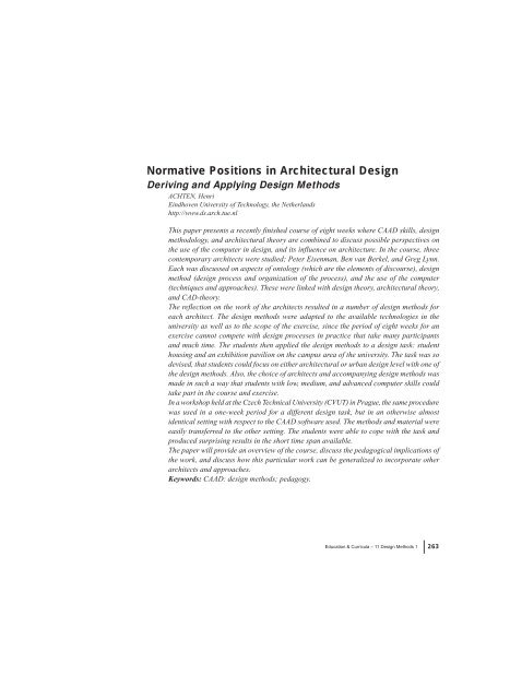 Normative Positions in Architectural Design