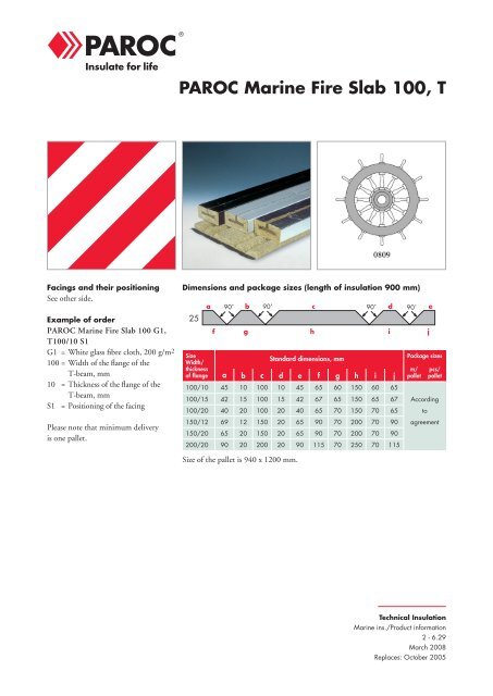 PAROC Marine Fire Slab 100, T - Paroc.com