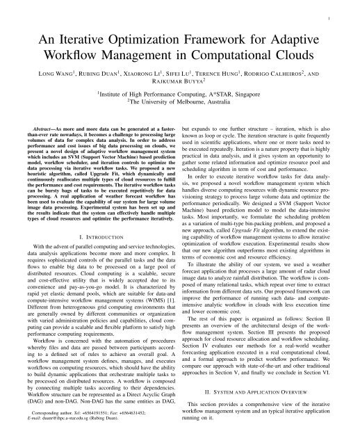 An Iterative Optimization Framework for Adaptive ... - Rajkumar Buyya