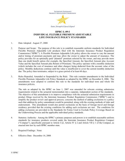 Individual Flexible Premium Adjustable Life Insurance Policy ...