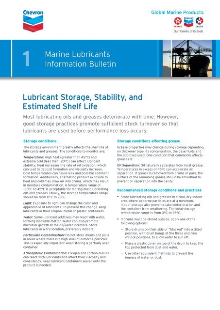 Lubricant Storage, Stability, and Estimated Shelf Life 1 Marine ...