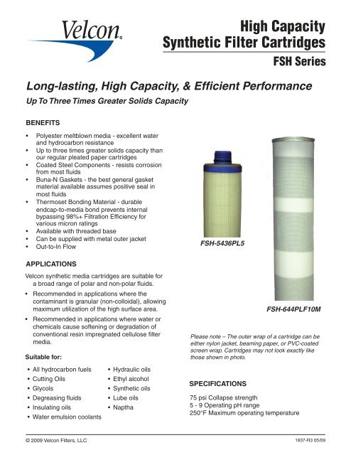 Data Sheet #1937 - Velcon Filters