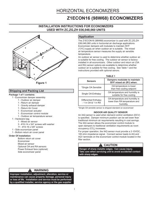 Z-Series Horizontal Economizer - Allied Commercial