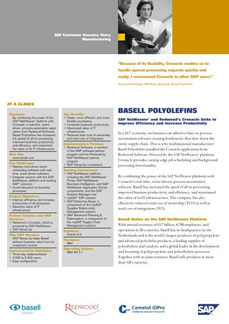 Basell Polyolefins - Redwood Software