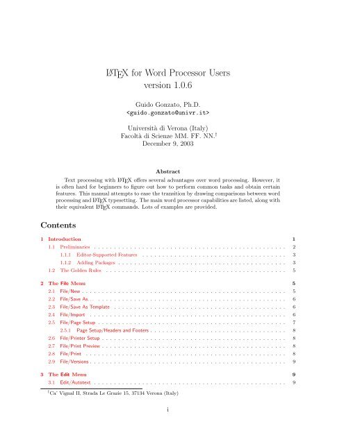 LATEX for Word Processor Users version 1.0.6