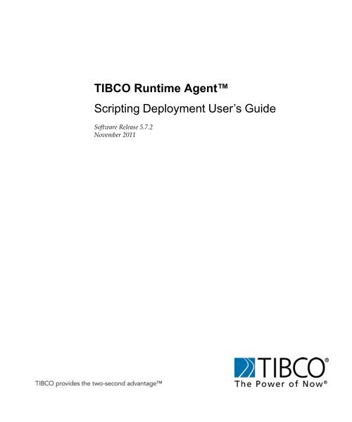 Tibco Runtime Agent Scripting Deployment Useraos Guide 