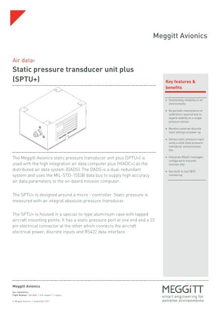 Meggitt Avionics Static pressure transducer unit plus (SPTU+)