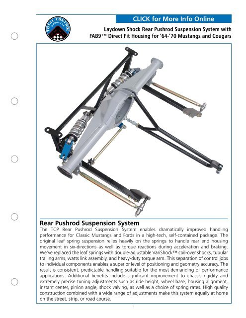 Rear Pushrod Suspension System - Total Control Products