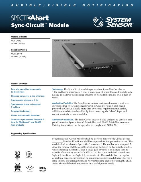 Sync•Circuit™ Module - System Sensor Canada