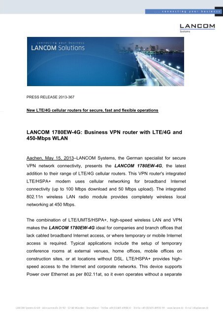 LANCOM 1780EW-4G - LANCOM Systems