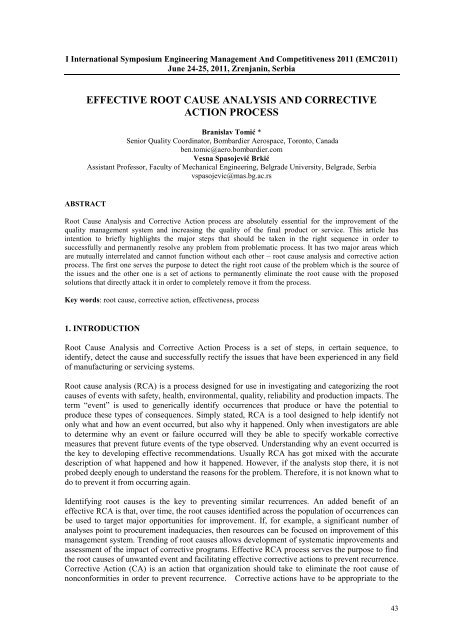 effective root cause analysis and corrective action process