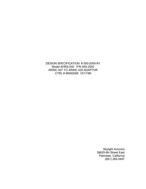 AHRS-500 - skylight avionics