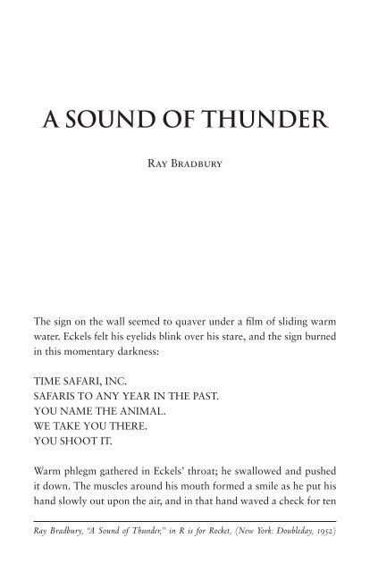 A sound of thunder-Ray bradbury
