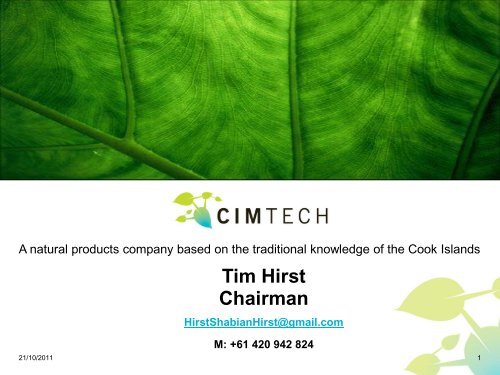 cimtech - Ausbiotech 2011 National Conference