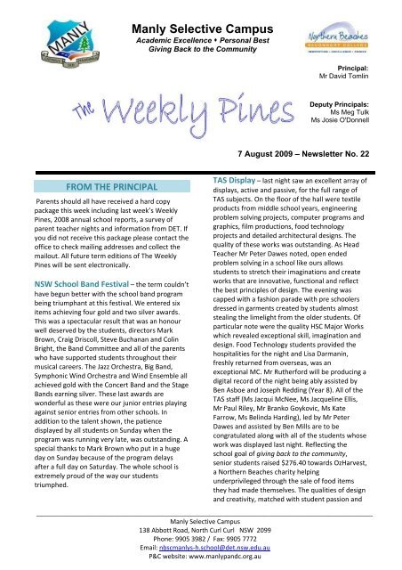 Parent Teacher Nights - Manly Selective Campus