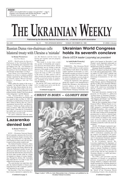 51_December 20, 1998 - The Ukrainian Weekly