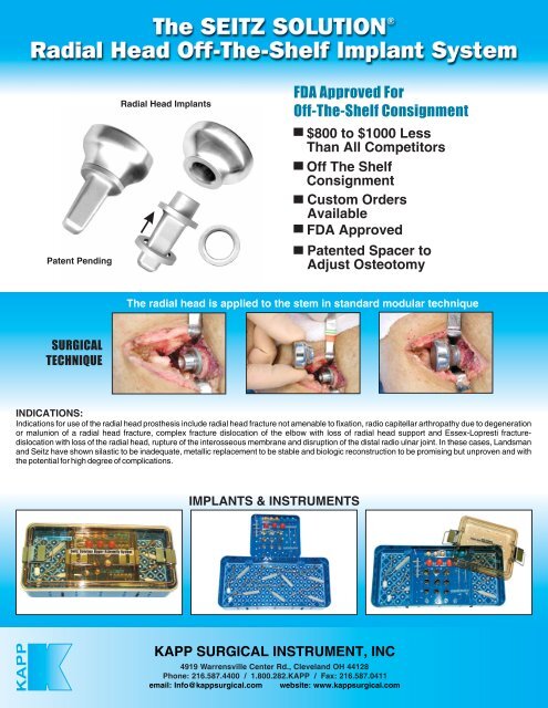 Seitz Solution-Rev. 7-7-10.cdr - Kapp Surgical Instruments, Inc.