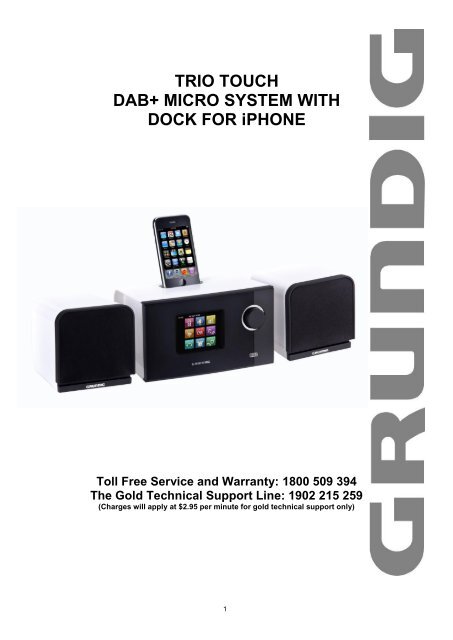 TRIO TOUCH DAB+ MICRO SYSTEM WITH ... - Grundig Australia