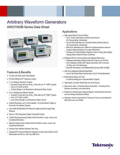 Arbitrary Waveform Generators Awg7000b Upc