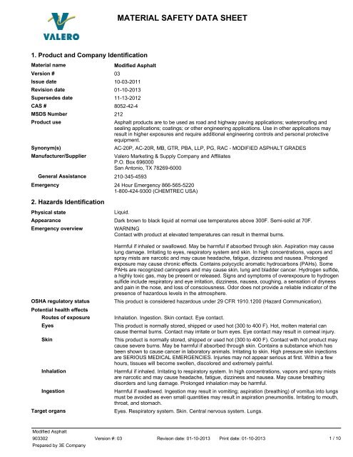 Modified Asphalt - 212 - Valero