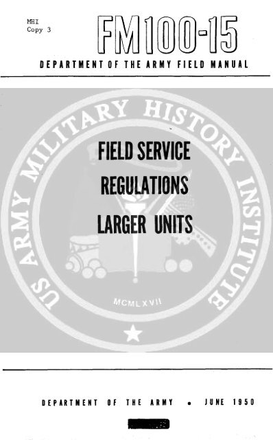 FM 100-15 ( Field Service Regulations Larger Units ) 1950 - CIE Hub