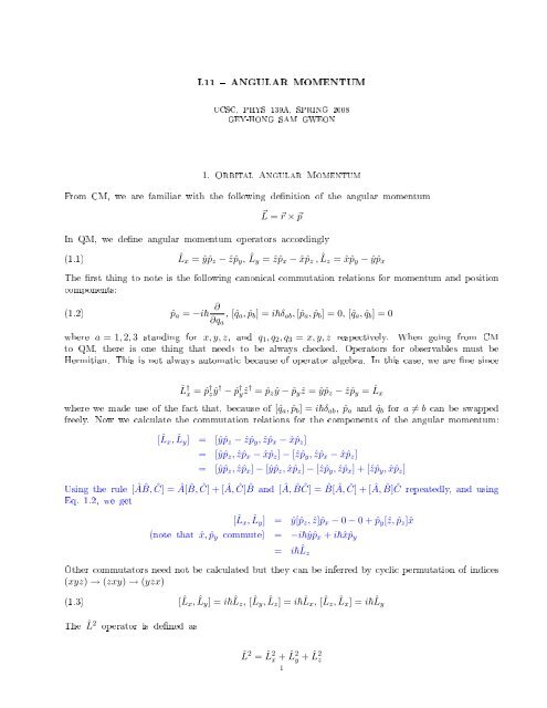 L11 ANGULAR MOMENTUM - Griffin