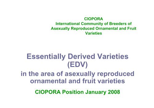 Essentially Derived Varieties (EDV) - Fleuroselect