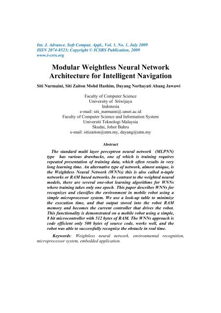 Modular Weightless Neural Network Architecture for Intelligent ...