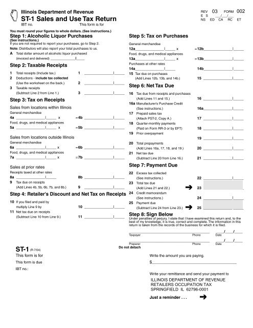 ST-1 Sales and Use Tax Return - FormSend