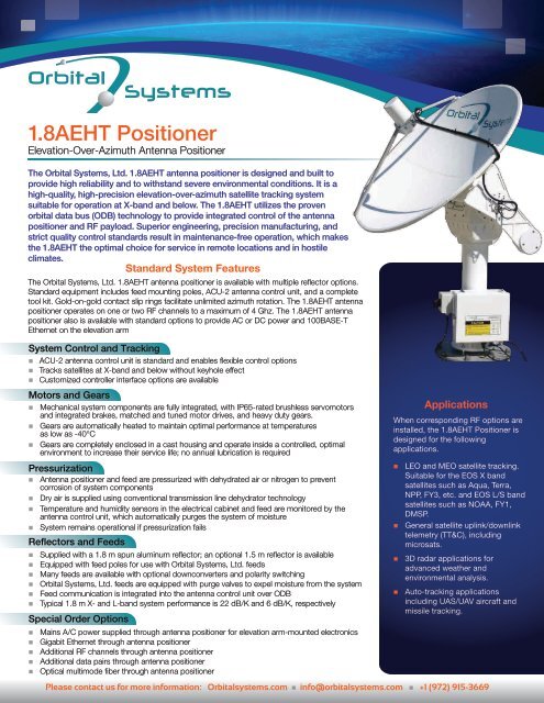 1.8AEHT Positioner DataSheet vB.02 - Orbital Systems