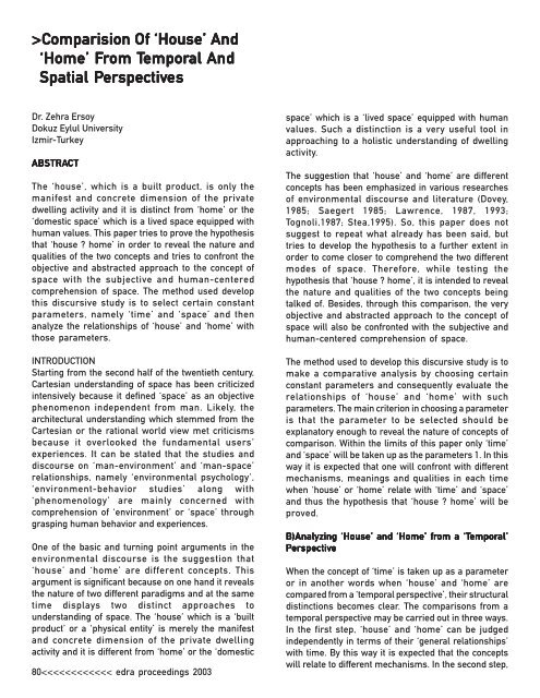 EDRA 34 - Ersoy - Environmental Design Research Association