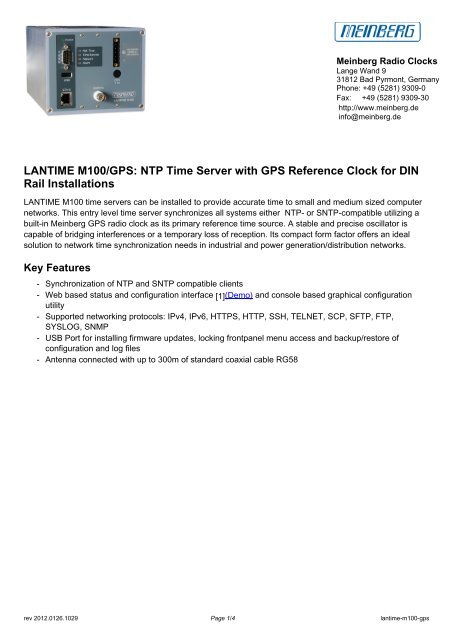 Meinberg LANTIME M100 APC Technology Group, 42% OFF