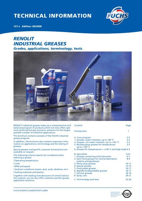 RENOLIT industrial greases