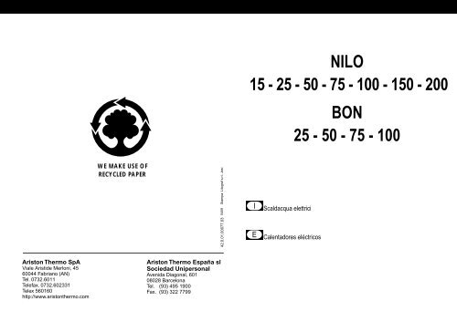 Manual instrucciones Nilo G - Interempresas