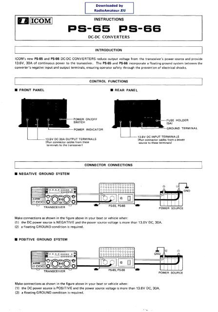 Icom PS-65 PS-66 dc-dc converter - Mundoradio
