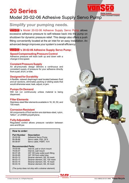 20 Series - VanSco Products