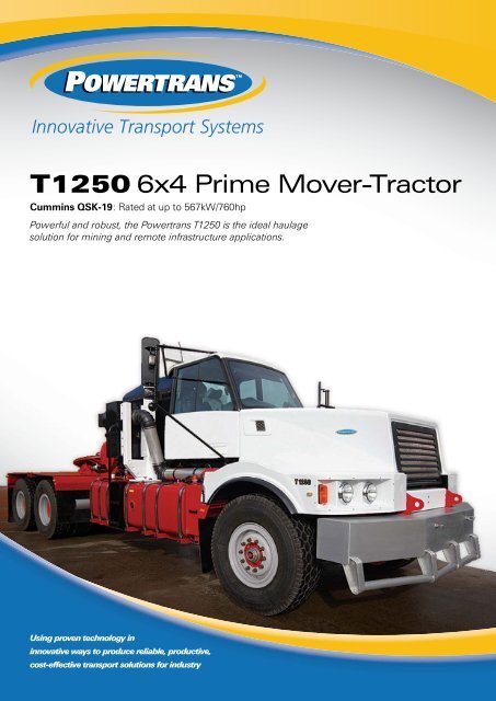 T1250 6x4 Prime Mover-Tractor - Powertrans